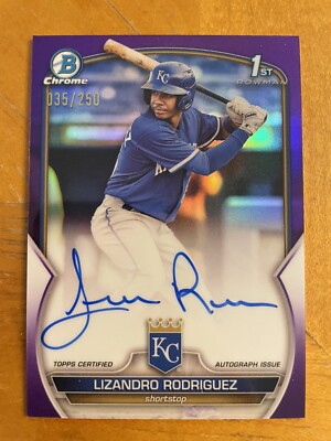Lizandro Rodriguez 2023 Bowman 1st Bowman Purple Refractor Auto /250 ...