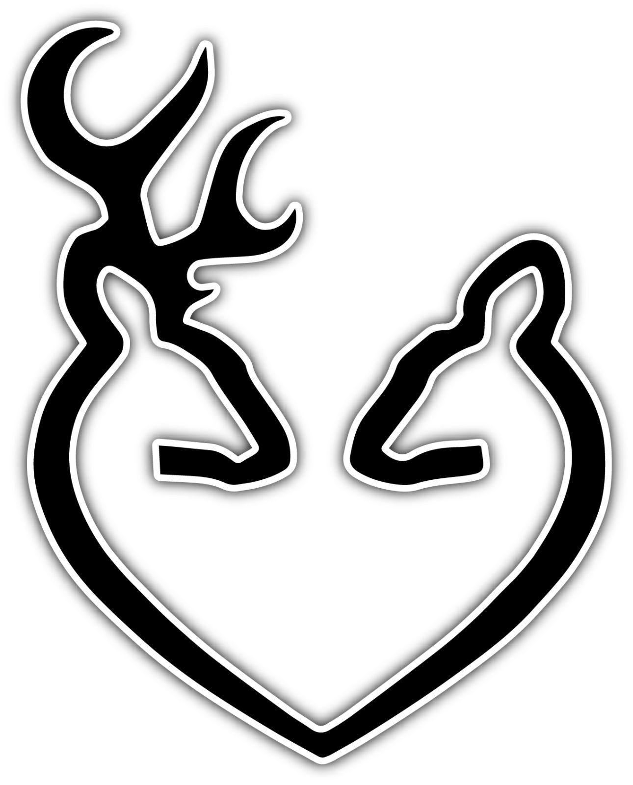 Deer Buck Hunting Heart Love Car Bumper Vinyl Sticker Decal 4"X5" | eBay