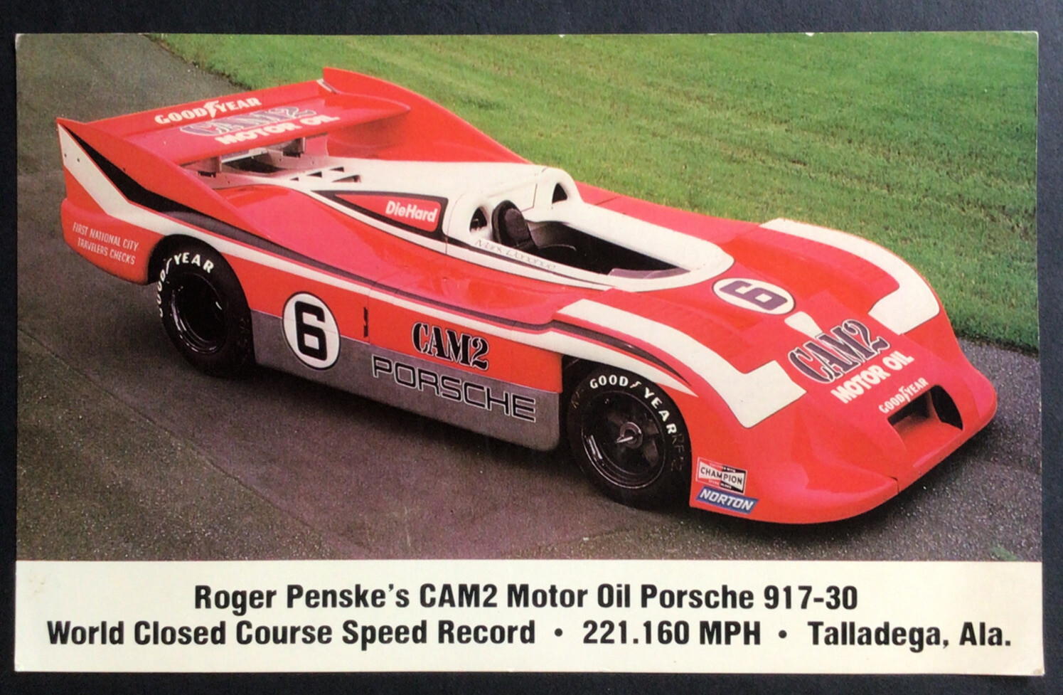1976 CAM2 Motor Oil Penske Racing Schedule Advertising Card | eBay