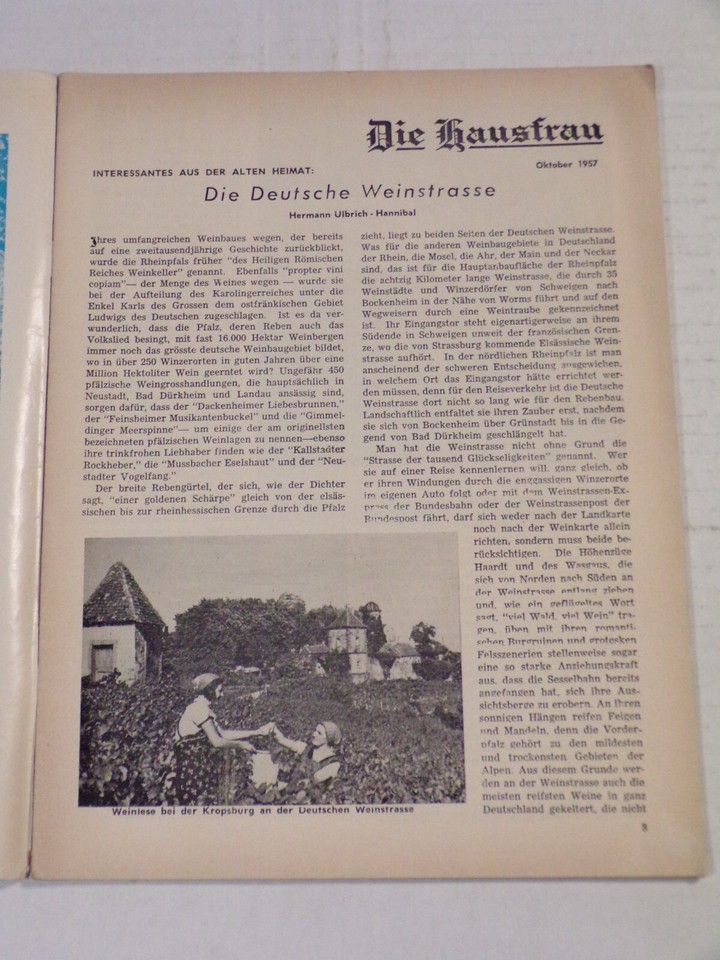 Die Hausfrau Women's Magazine, Oktober - October 1957, German ...