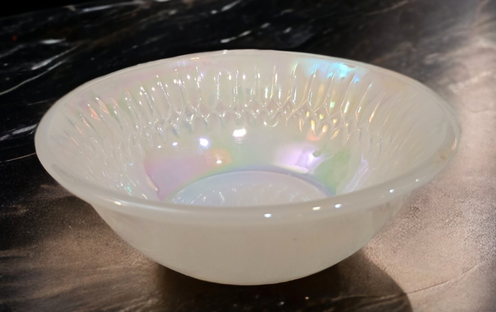 Vintage Federal Glass Moonglow Iridescent Dinnerware Set Plates Bowls ...