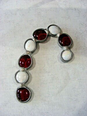 Leaded Stained Glass Sun Catcher - "Red & White Candy Cane" | eBay