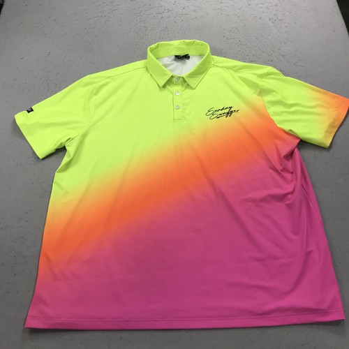 Sunday Swagger Polo Shirt Mens 3XL Yellow Neon Pastel Colorblock Loud ...