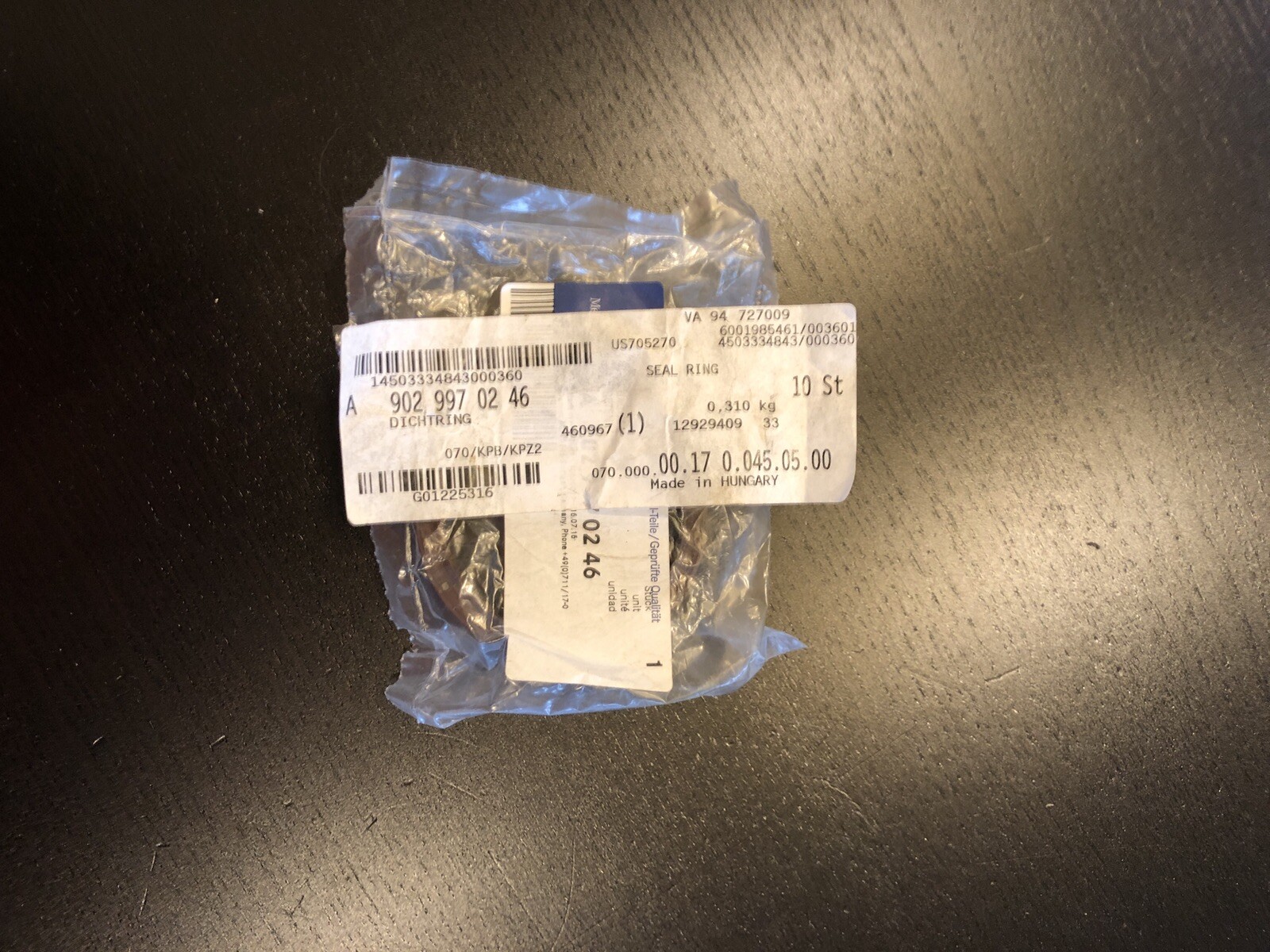 BRAND NEW FACTORY Mercedes Benz Sprinter Seal Sealing Ring Genuine ...