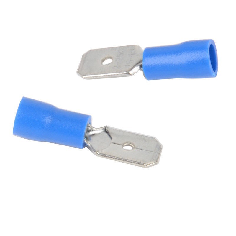 50x cable shoes flat sockets blue 6.3x0.8mm for 1.5-2.5mm2 cable shoe ...