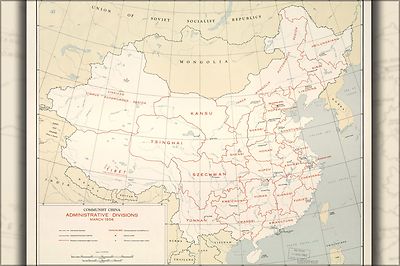 Poster, Many Sizes; Cia Map Of China, Administrative Divisions, 1956 | eBay