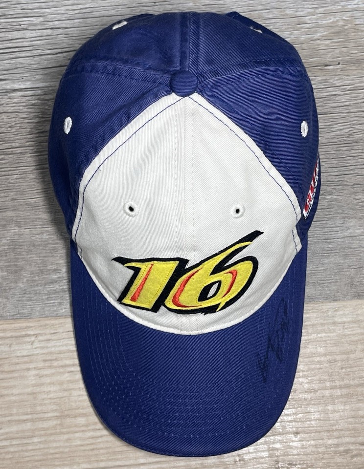 NASCAR Greg Biffle #16 Signed Hat Blue/White National Guard Team ...