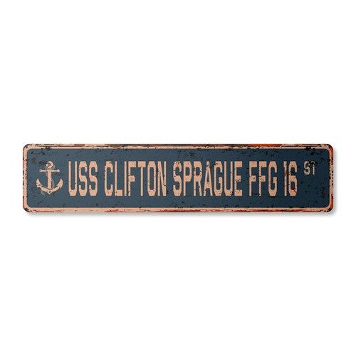 USS Clifton Sprague FFG 16 Vintage Plastic Street Sign us Navy Ship ...