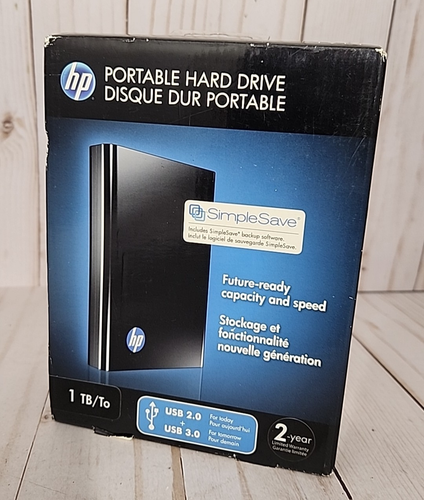 HP SIMPLE SAVE 1TB External Portable DRIVE USB 3.0 (pd1000a) -Sealed ...