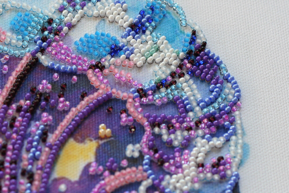 Jellyfish Night dance Bead Embroidery Kit – DIY Beaded Home Decor Wall ...