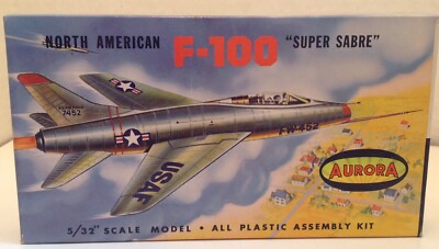 Aurora 1:77 North American F-100 Super Sabre Vintage Model Kit 490-70 ...