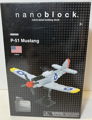 Nanoblock P-51 Mustang 480 + Pieces Micro-Sized Building Blocks Sealed ...