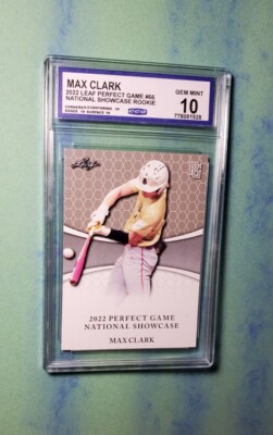Graded Gem 💎 Mint 10 2022 Leaf Perfect Game rookie MAX CLARK Detroit ...