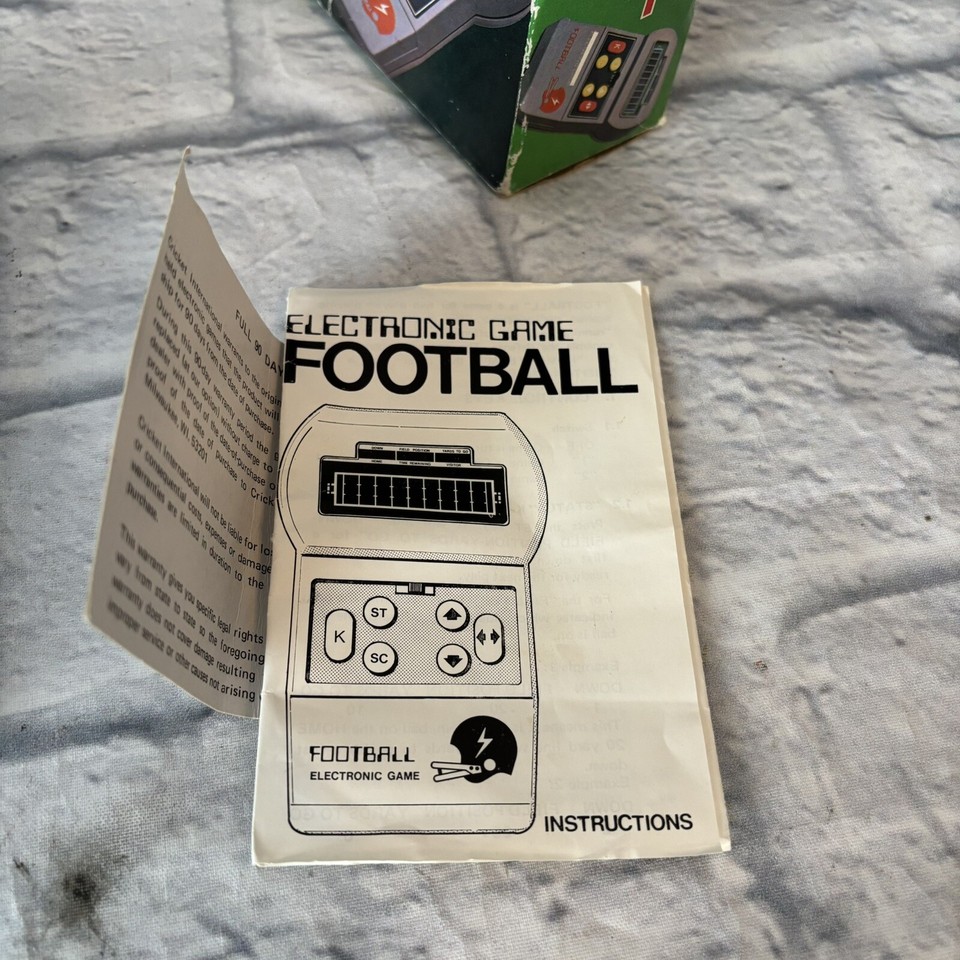 Vintage 1978 Electronic Football Handheld Game 003201 Tested Works ...