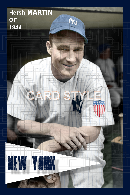Hersh Martin - 1944 New York Yankees - choose a size - colorized print ...