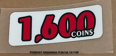 IGT 16 Inch Top Award Insert 1,600 Coins 3.97 X 1 1/2 | eBay