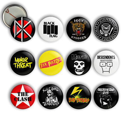 Classic Punk Rock PIN/BUTTON SET - Dead Kennedys, Minor Threat ...