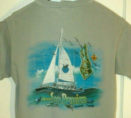 Vtg OASIS DIVERS GRAND TURK T Shirt 2 SIDED TEE Turks & Caicos Island ...