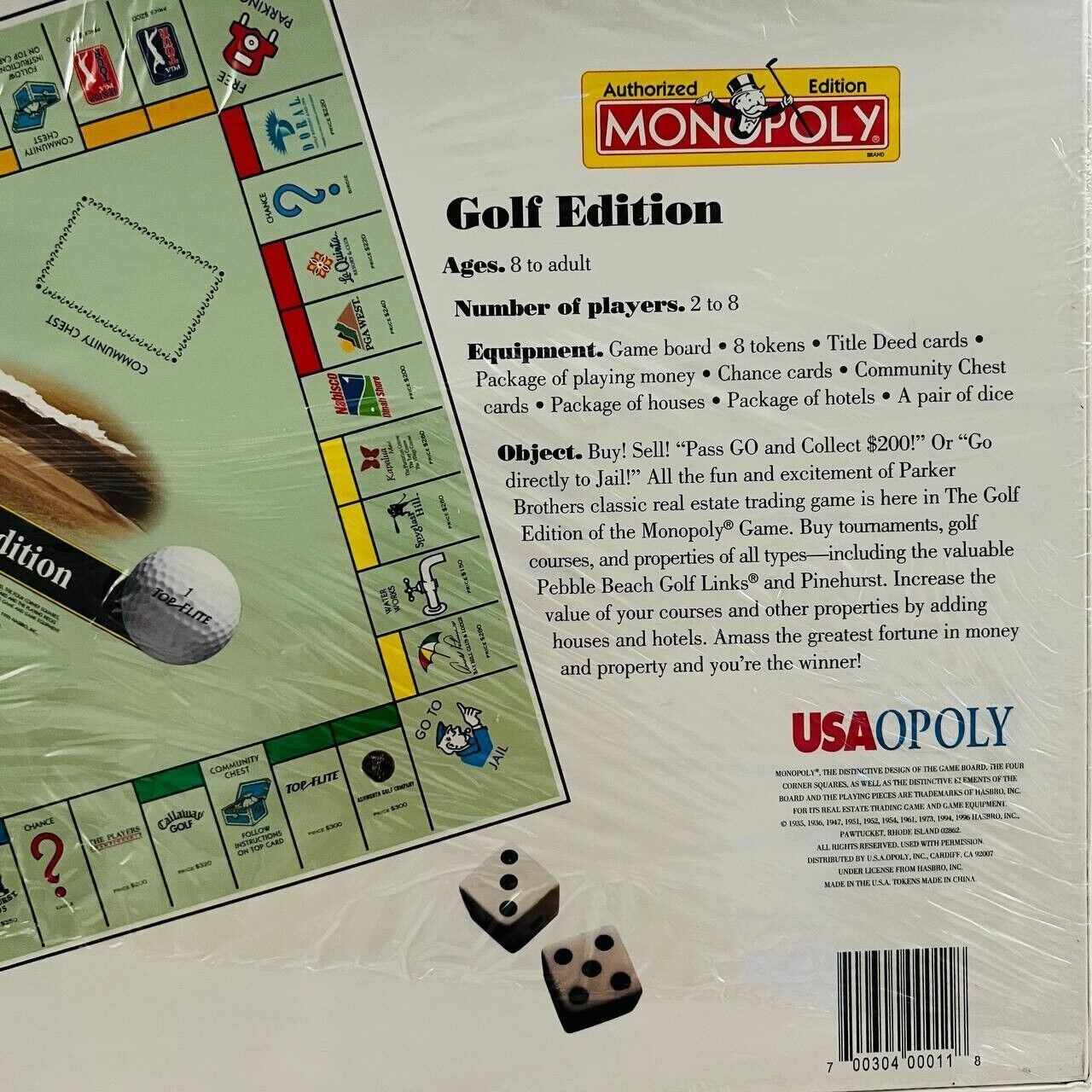 Vintage Monopoly Golf Edition Real Estate Trading Board Game 1996 ...