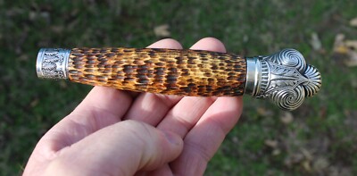 19th Century Handle Material Jigged Bone With Original Decorative Metal ...