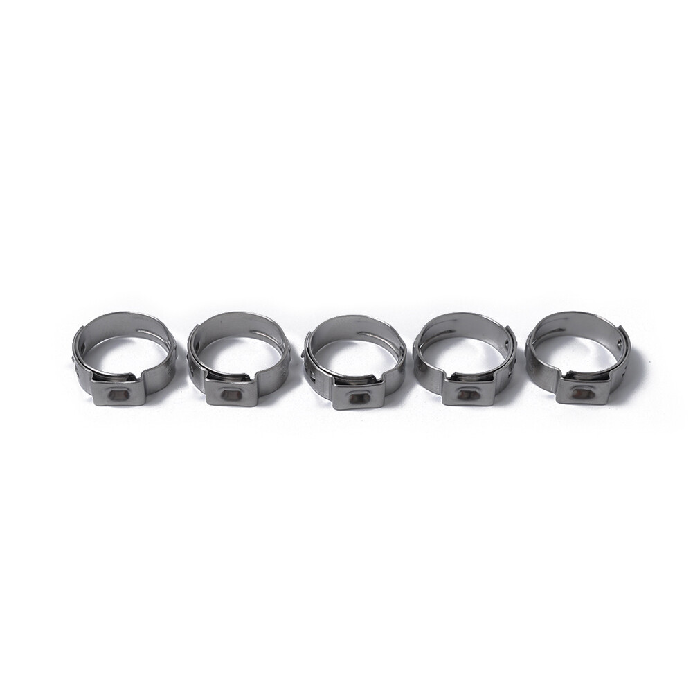 10Pcs Single Ear Stainless Steel Hydraulic Hose Fuel Air Pipe Clamps O ...