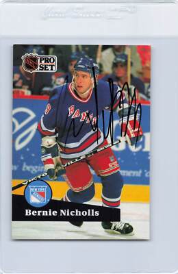 1991/92 Pro Set #166 Bernie Nicholls Rangers Signed Auto *J6878 | eBay
