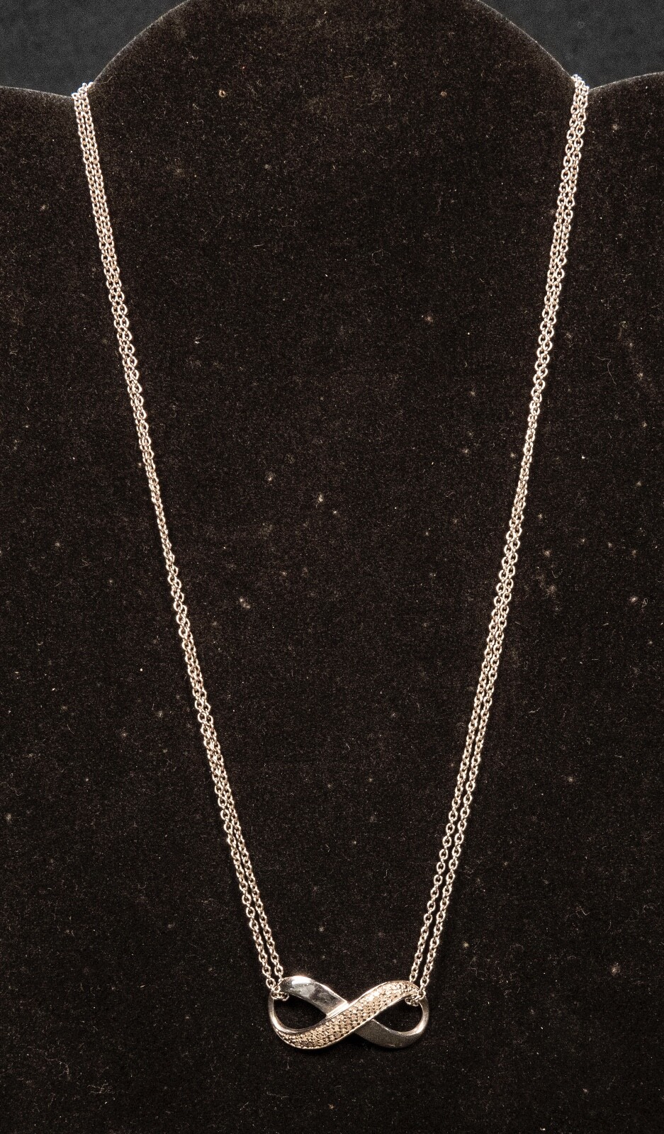 Sterling Silver Figure 8 Pendant with CZs on 18" Double Chain 8g | eBay