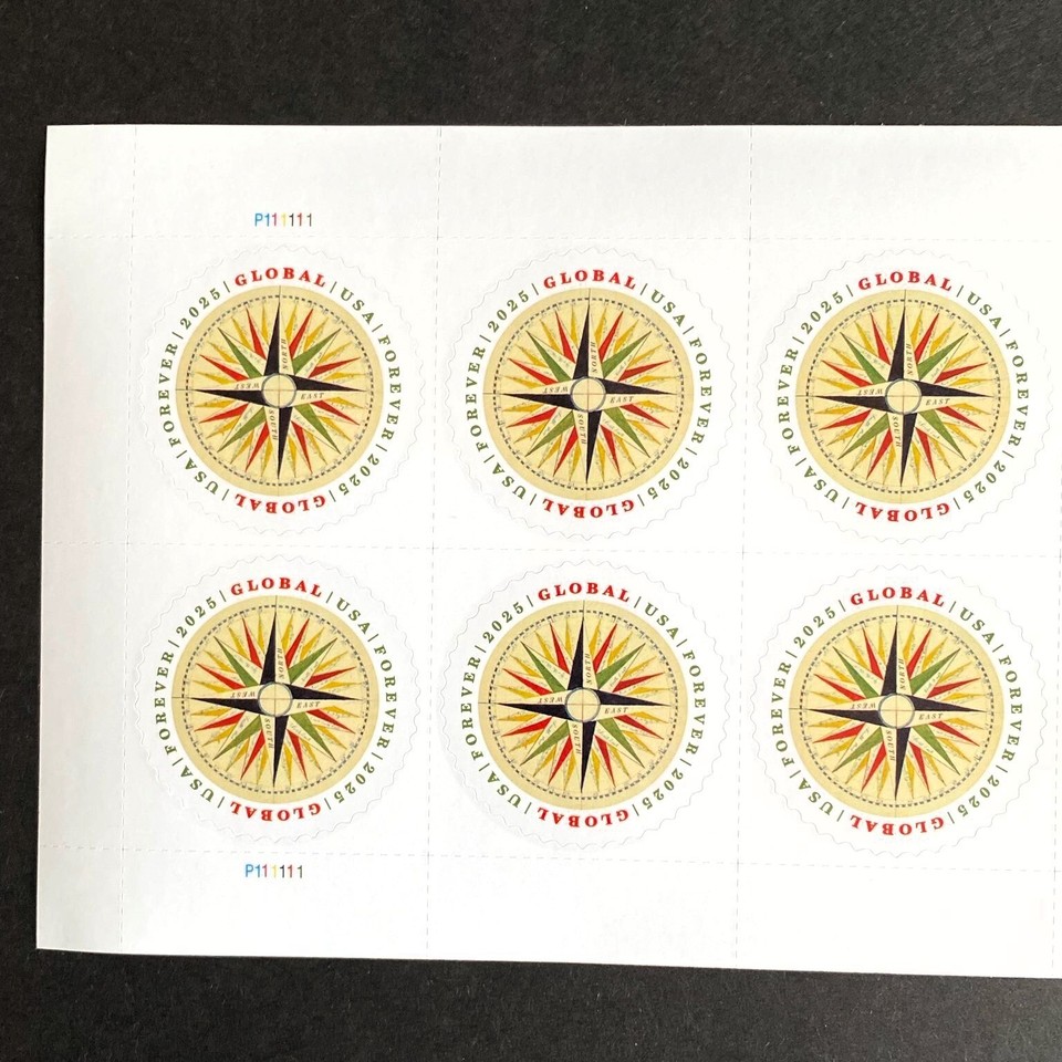 USA 2025 Stamps MNH Global Forever Compass Rose Sheet of 10 United ...