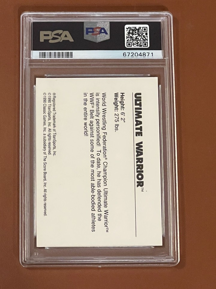1990 Classic WWF Ultimate Warrior Purple Promos PSA 8 POP 8 None Higher ...