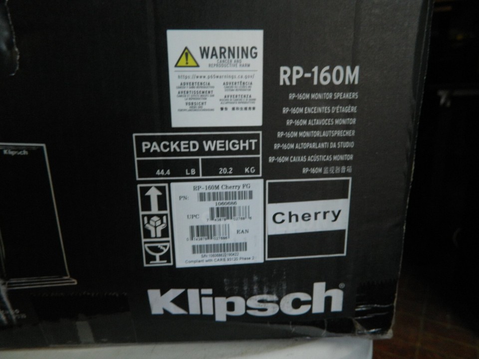 KLIPSCH RP-160M BOOKSHELF SPEAKERS CHERRY NEW!!!! | eBay