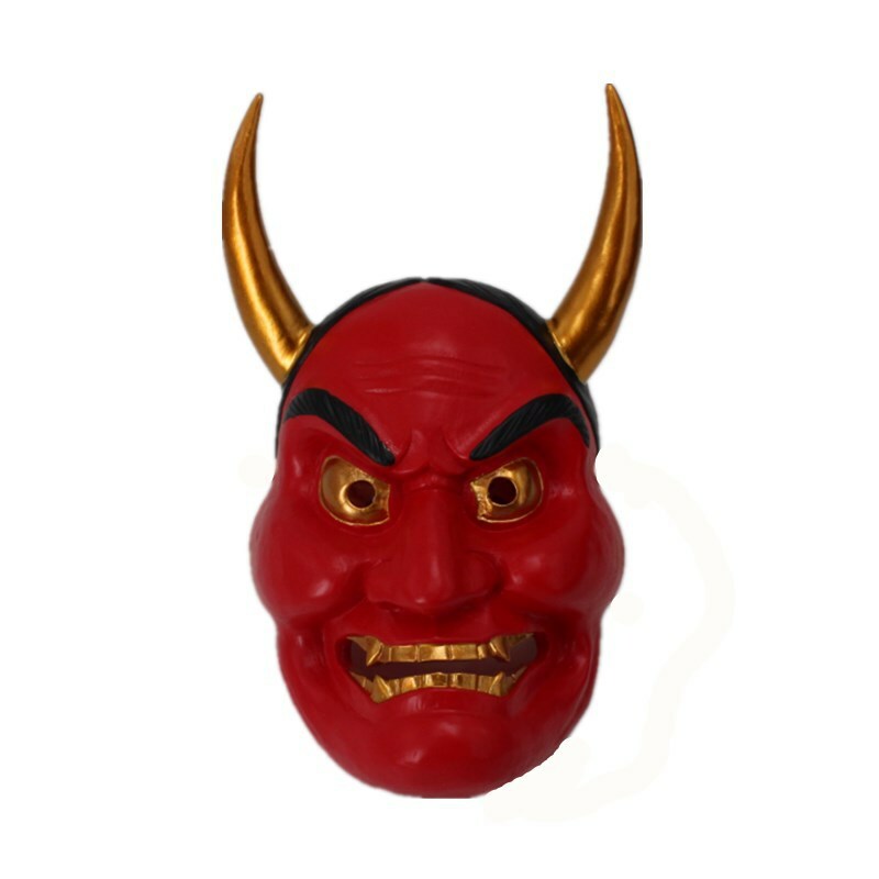 Full Face Resin Mask Evil Demon Monster Kabuki Samurai Hannya Oni ...