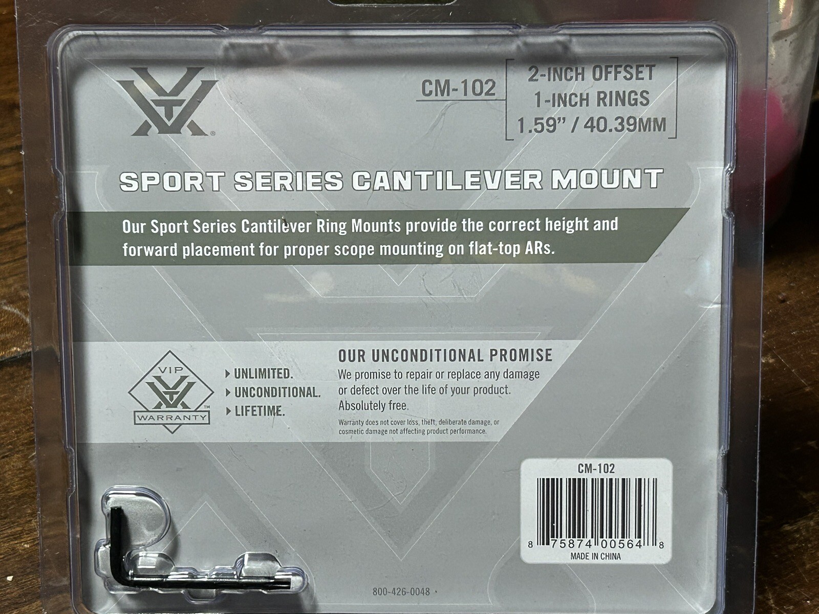 Vortex CM-102 Cantilever 1-inch Mount, 2-Inch Offset - Black for sale ...