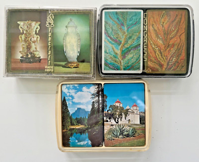 Lot of 3 Double Decks Playing Cards Bridge Congress Stancraft CA Scenes ...