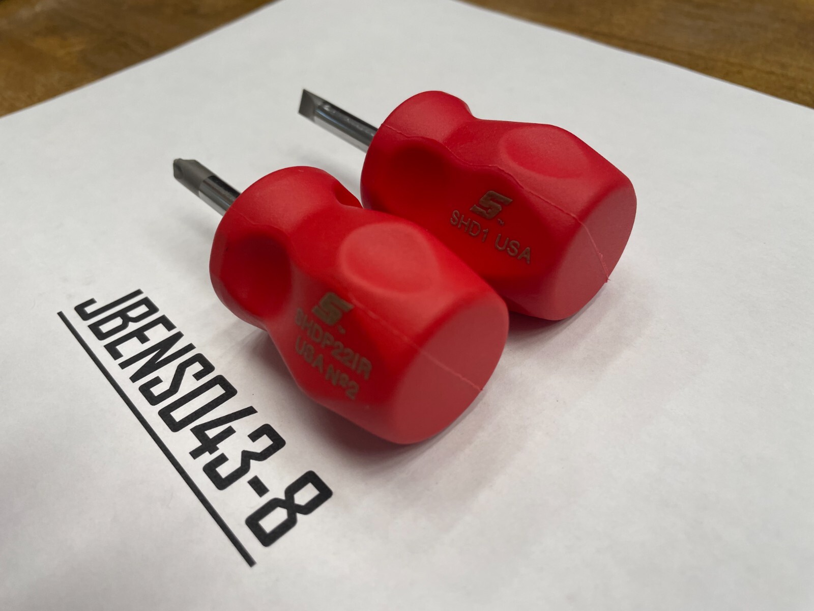 Snap-on Tools USA NEW RED 2pc Hard Grip Instinct Handle Stubby ...