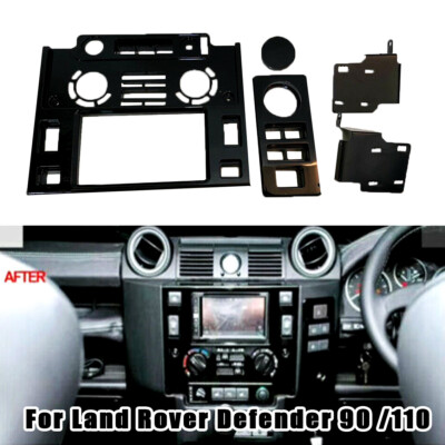 Double 2 Din Dash Head Unit Fascia Panel Kit For Land Rover Defender 90 ...