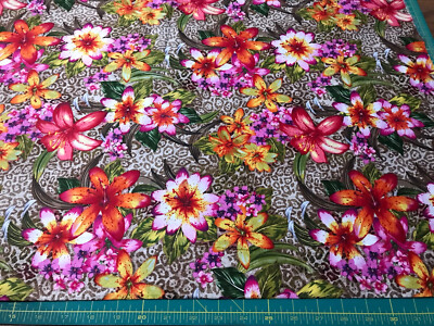 Floral David Textiles 100% cotton fabric sold by the yard #507 | eBay