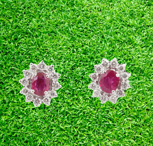Beautiful Ruby and Diamond Ruby Earring 925 Sterling Silver Ruby women Earrings | eBay