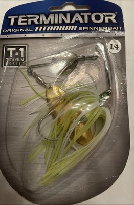 DISCONTINUED TERMINATOR T-1 TITANIUM 1/4 OZ SPINNERBAIT Chart White ...