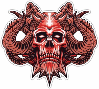 Satan Devil Evil Beast Skull Lucifer Satan Car Bumper Window Sticker ...