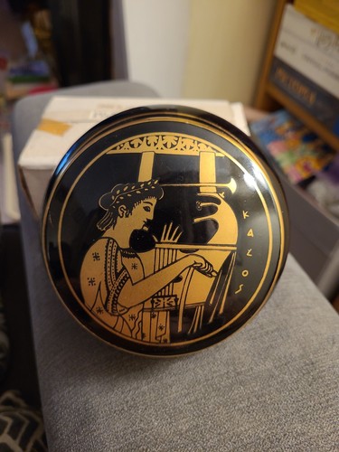 Greek Handmade 24K Gold Pottery Jewlery / Trinket Box With Lid By ...