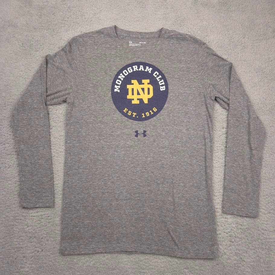 Under Armour Monogram Club Tshirt Men Small Gray Notr… - Gem