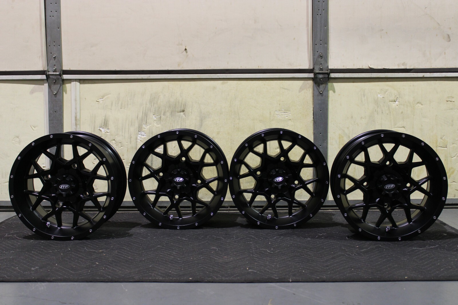 KAWASAKI TERYX 14" ITP HURRICANE BLK ALUMINUM ATV WHEELS (SET 4) KAWL8 ...