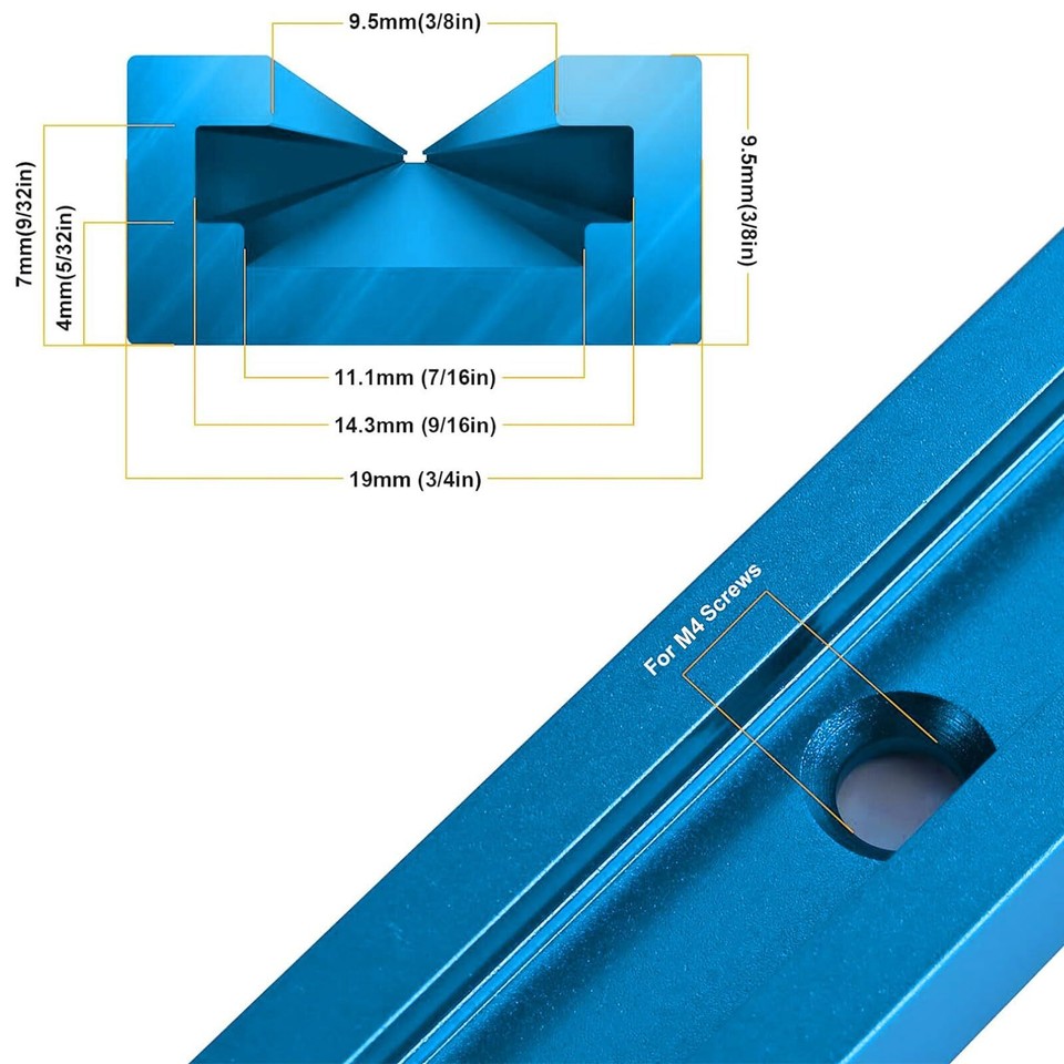 Aluminum Alloy T-Track for Woodworking Workbenches Drill Press Tables ...