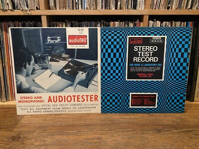 AUDIOTEX LP Lot (2) STEREO TEST RECORD/STEREO MONOPHONIC AUDIOTESTER ...