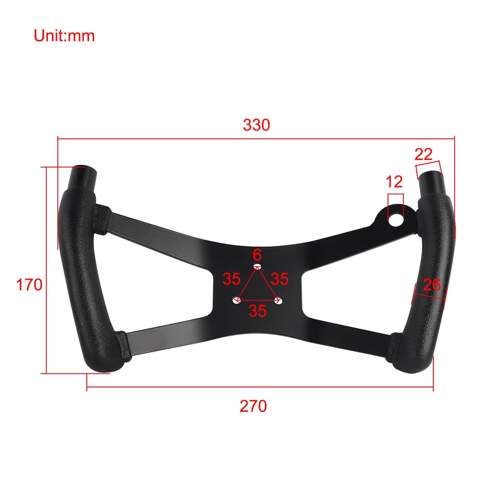 Black Go Kart Steering Wheel Racing Bike Scooter Handle 13'' by 7'' H ...