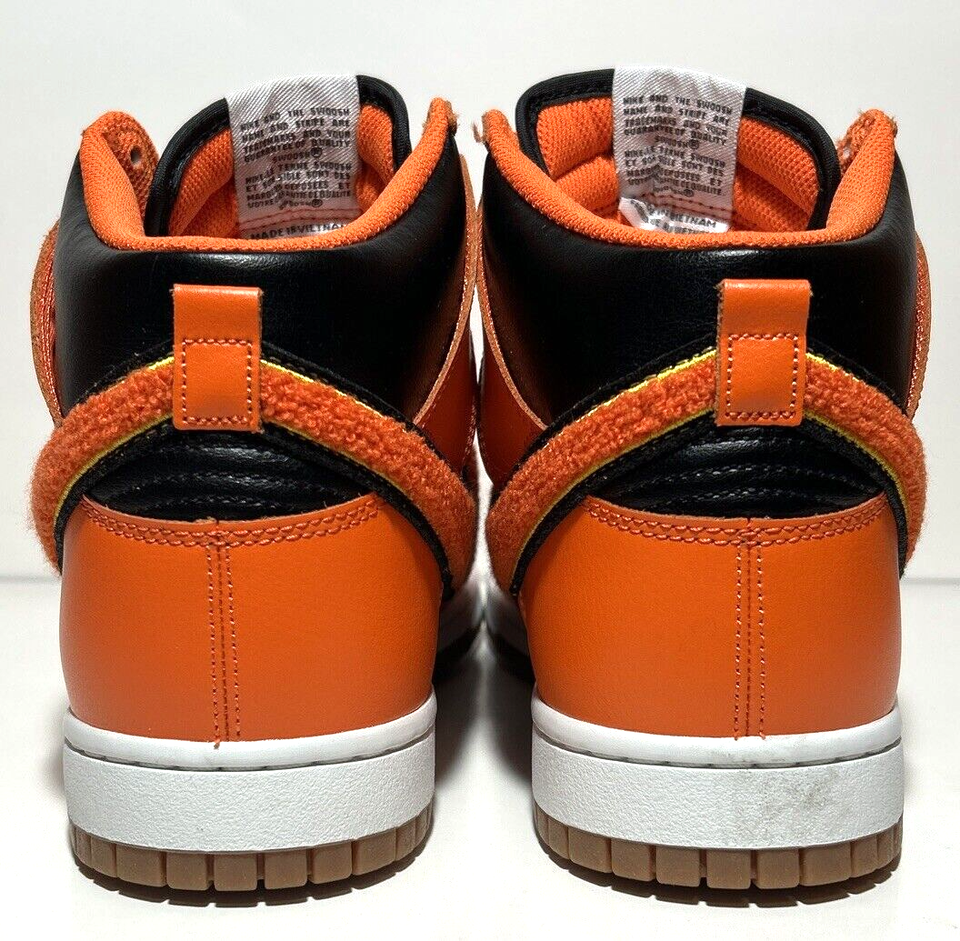Nike Dunk High Mens Size 10 Retro University "Chenille Swoosh" Black ...