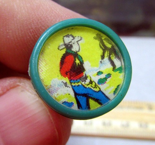 plastic 1960s dime store vending machine toy Flicker Ring- Cowboy ...