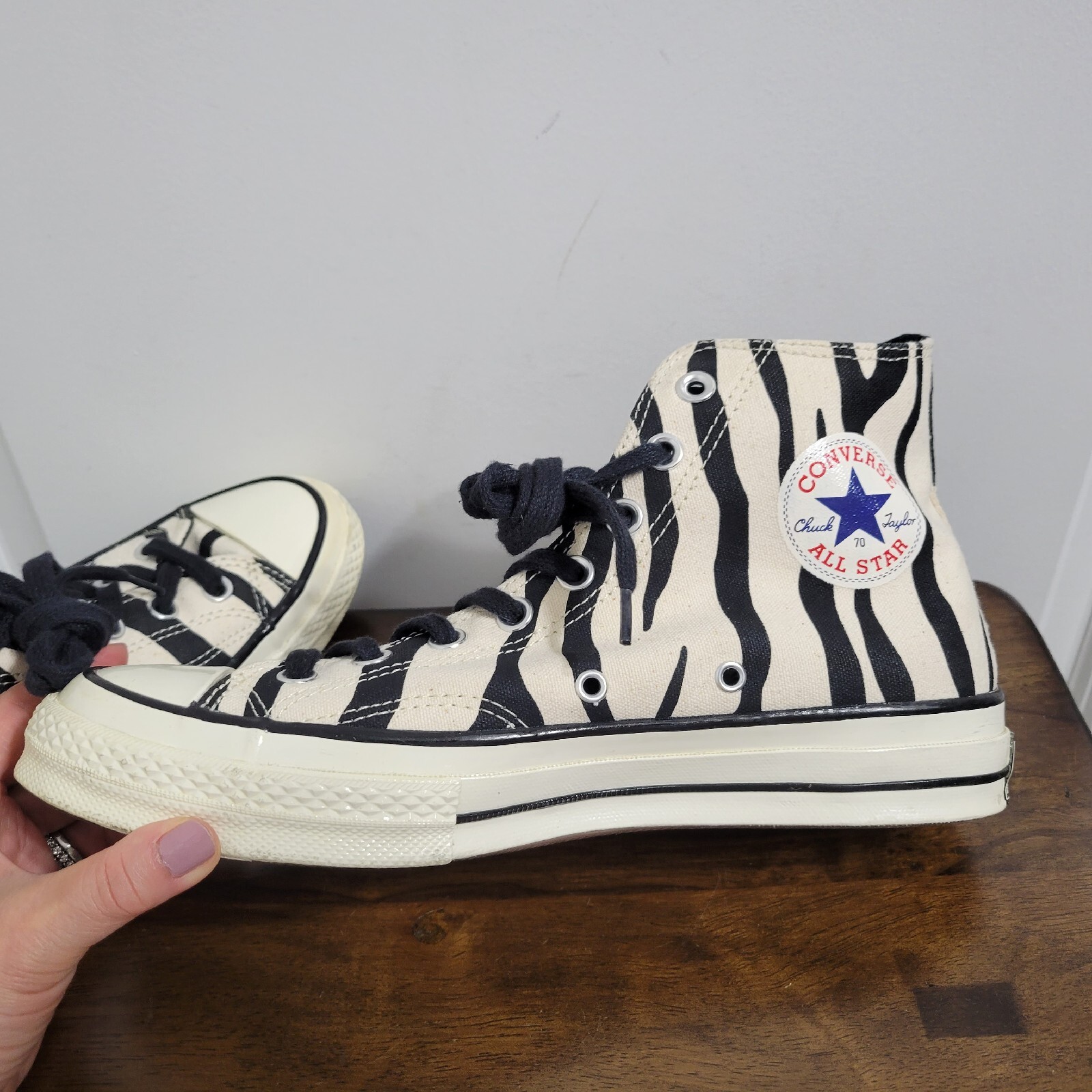 Converse Chuck 70 High Zebra Men's Shoes Beige Black … - Gem