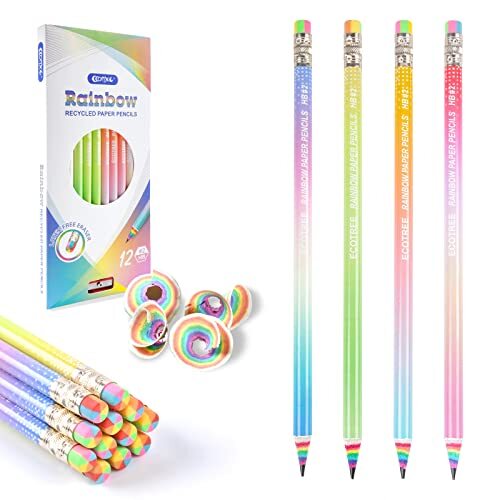 Pencils #2 Pre-sharpened Pencils Number 2 Pencils 12 COUNT Rainbow ...