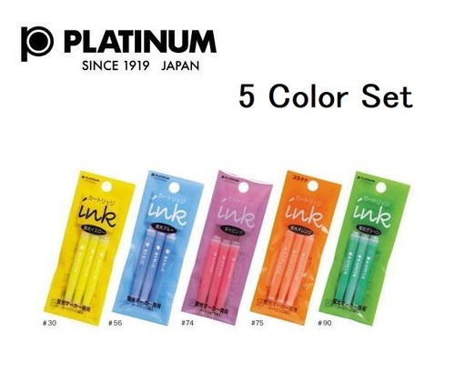 Platinum Preppy Highlighter Ink Cartridges Refill Choose from 5 colors ...